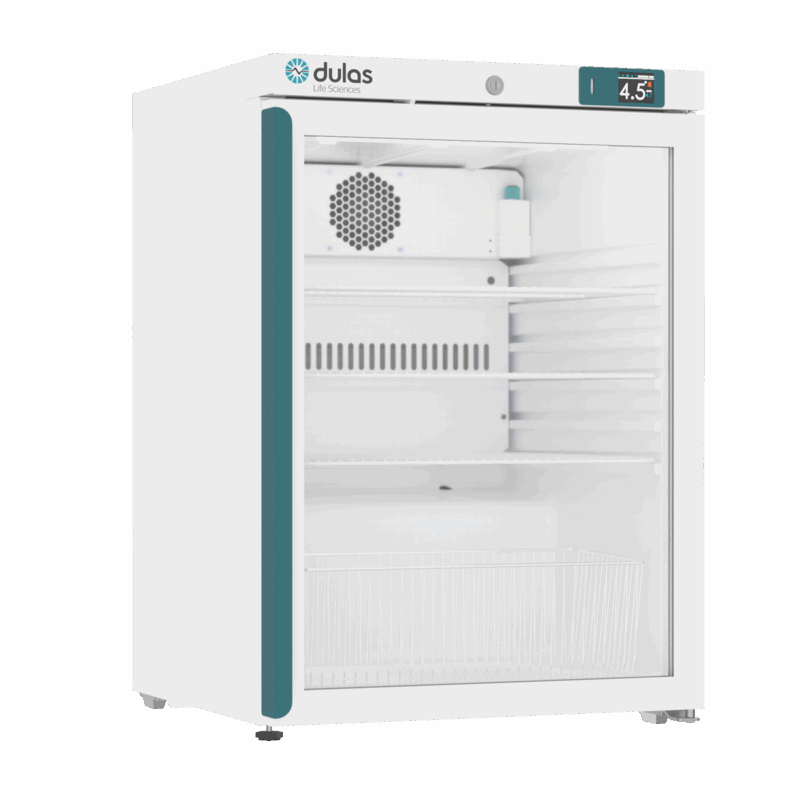 DLS145PG Glass door pharmacy fridge by Dulas Life Sciences